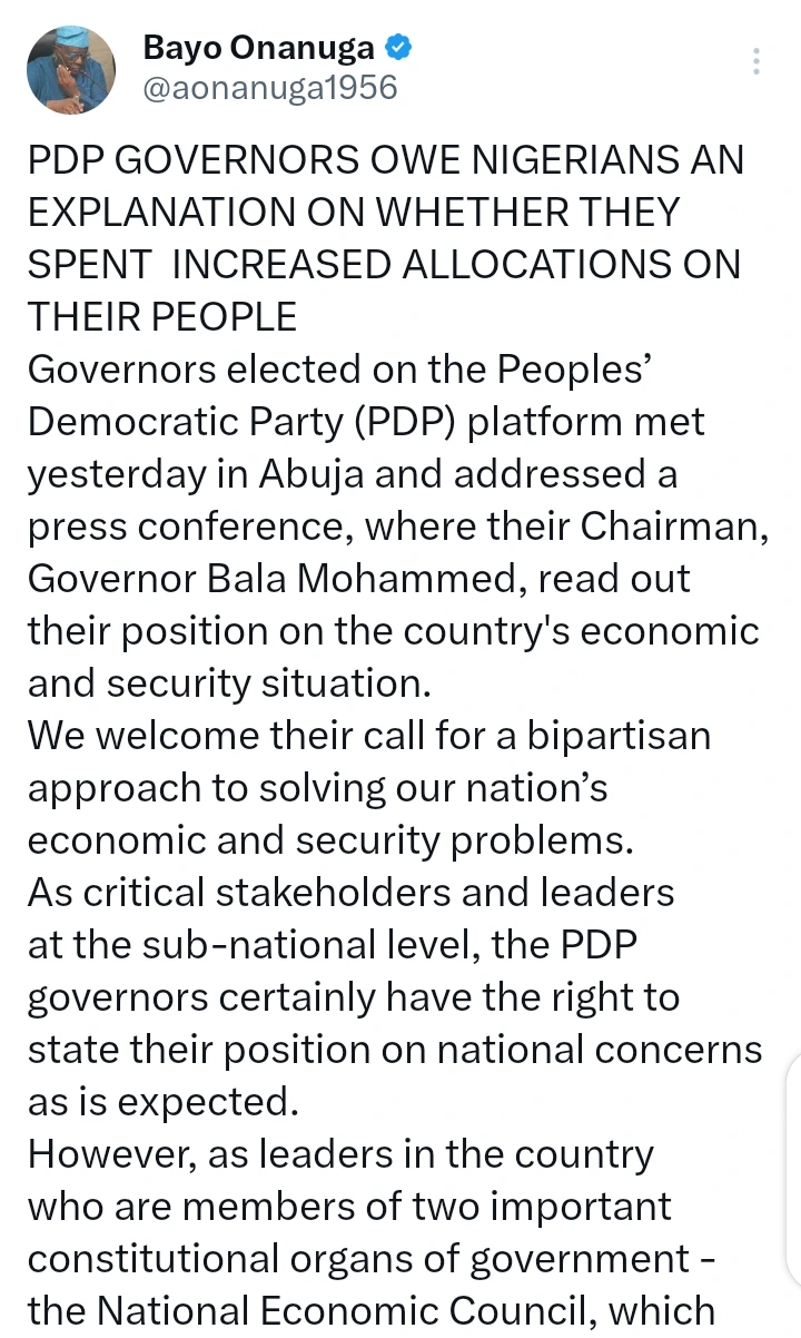 BREAKING NEWS: Shehu Sani Responds After Bayo Onanuga Said PDP Govs ... BREAKING NEWS: Shehu Sani Responds After Bayo Onanuga Said PDP Govs ...