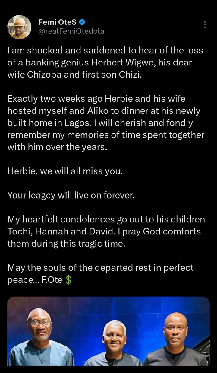 Exactly 2 Weeks Ago, Wigwe And His Wife Hosted Myself & Dangote To ...