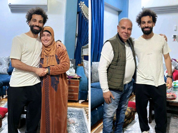 Mohamed Salah reunites with his father and mother in Egypt during ...