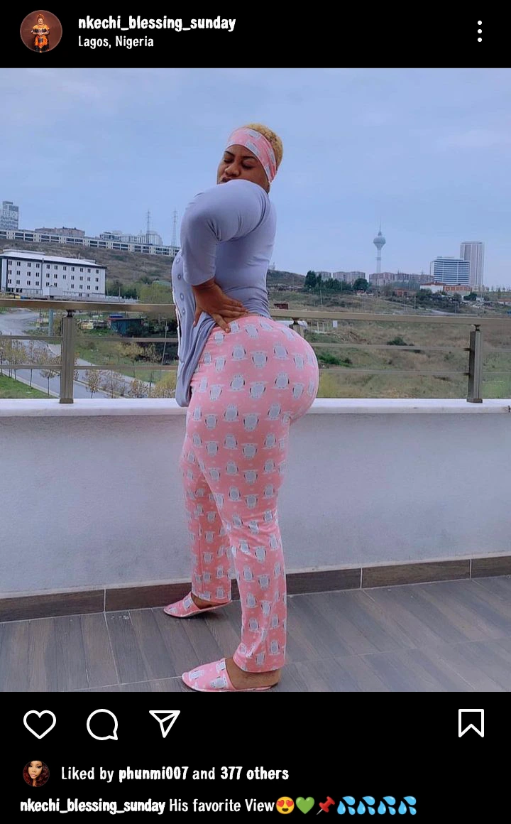 His Favorite View Nkechi Blessing Stirs Reactions As She Shares New