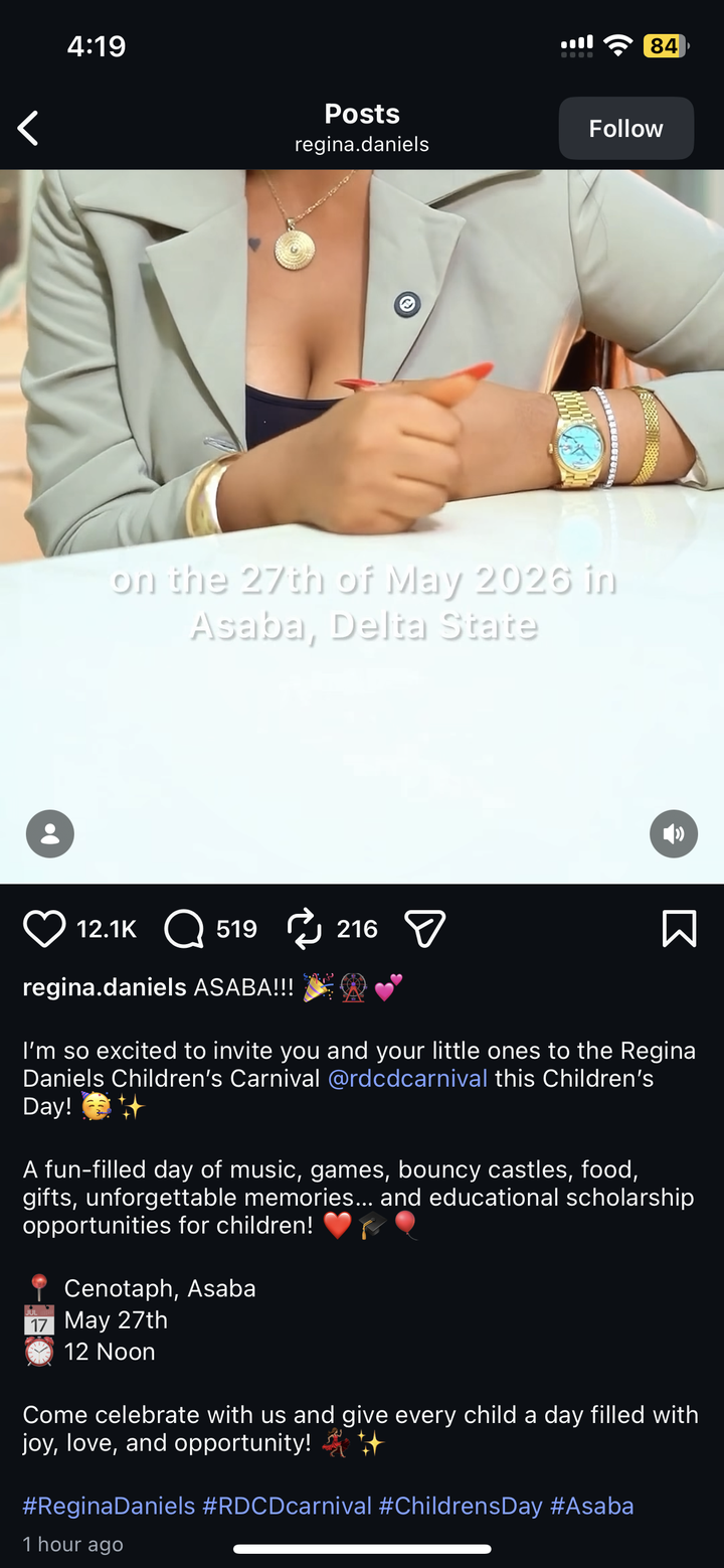 Regina Daniels Reveals Her Plan For Children On May 27th, Fans React ...