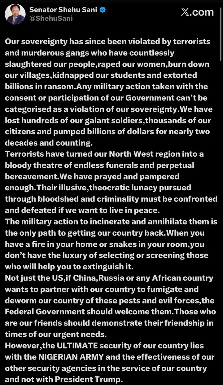 We Have Prayed And Pampered Enough — Shehu Sani Breaks Silence Over US ...